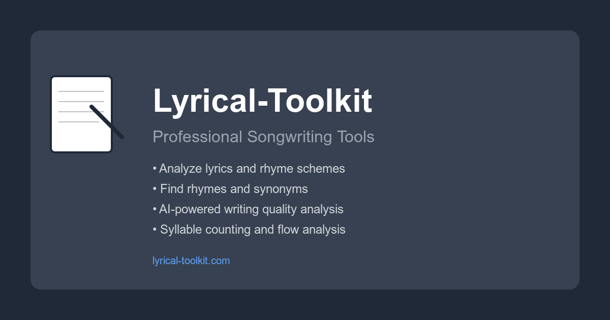 Lyrical-Toolkit - Professional Songwriting Tools